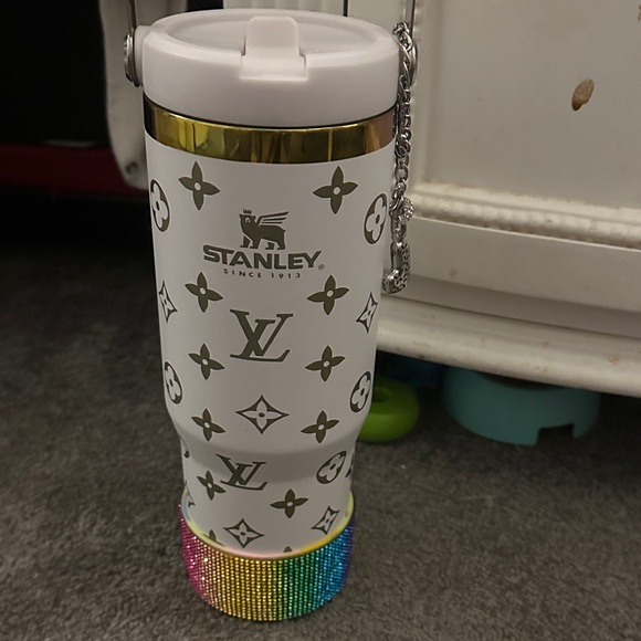 Stanley | Accessories | Stanley White Tumbler With Gold And Rainbow ...